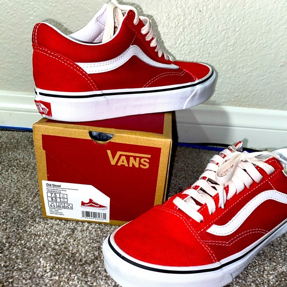 Vans | Shoes | Red And White Vans | Poshmark